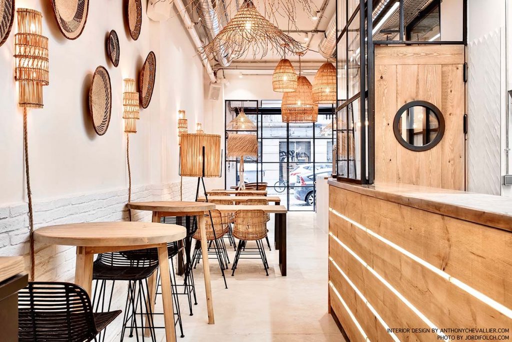 Restaurante ladrillo rustico blanco - PANELPIEDRA®