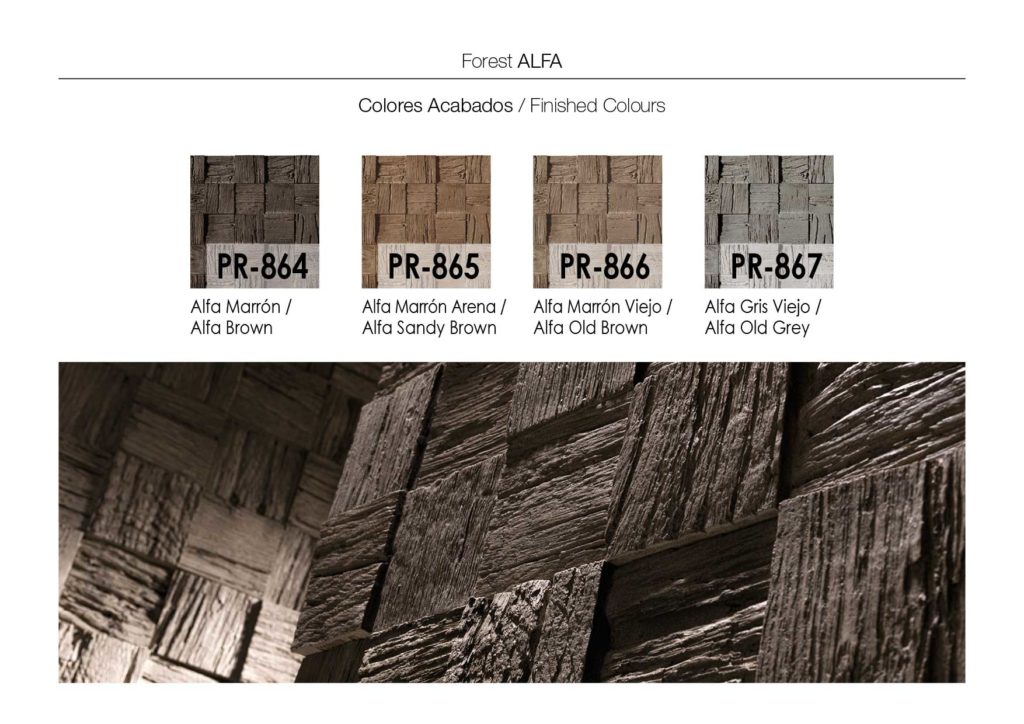 Paneles Madera Alfa. Revestimiento de paredes de madera rústica.